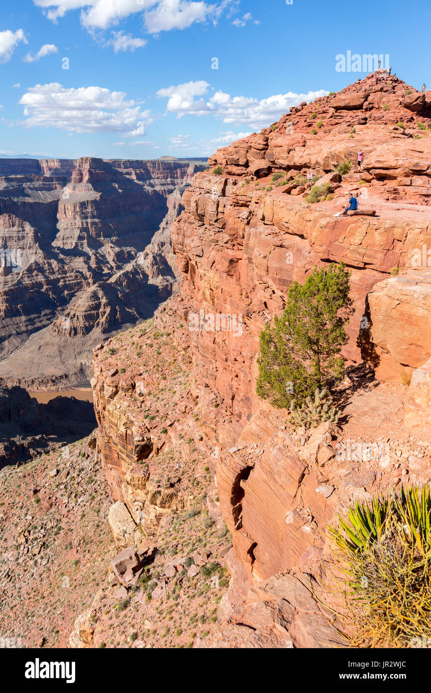 A Vertical View Of The Steep Cliff Edges Of The Grand Canyon, And The ...