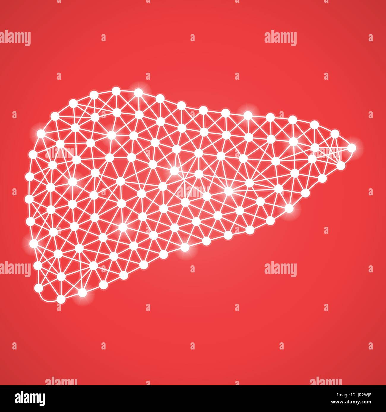 Human Liver Isolated On A Red Background. Vector Illustration Stock ...
