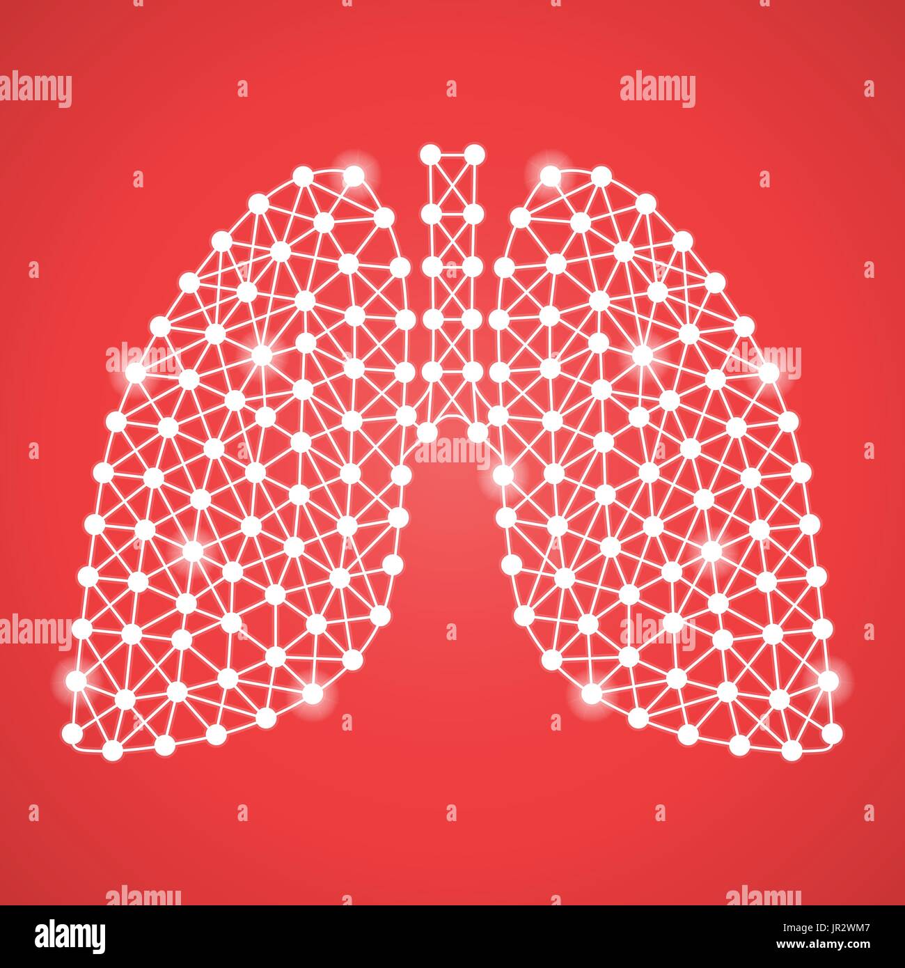 Human Lungs Isolated On A Red Background. Vector Illustration Stock ...