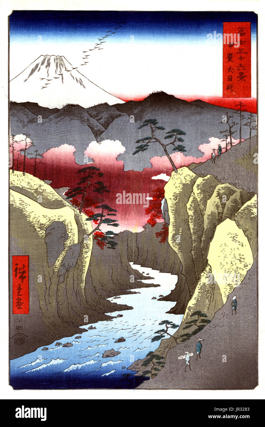Mount Fuji,Inume Pass,1858 Stock Photo - Alamy