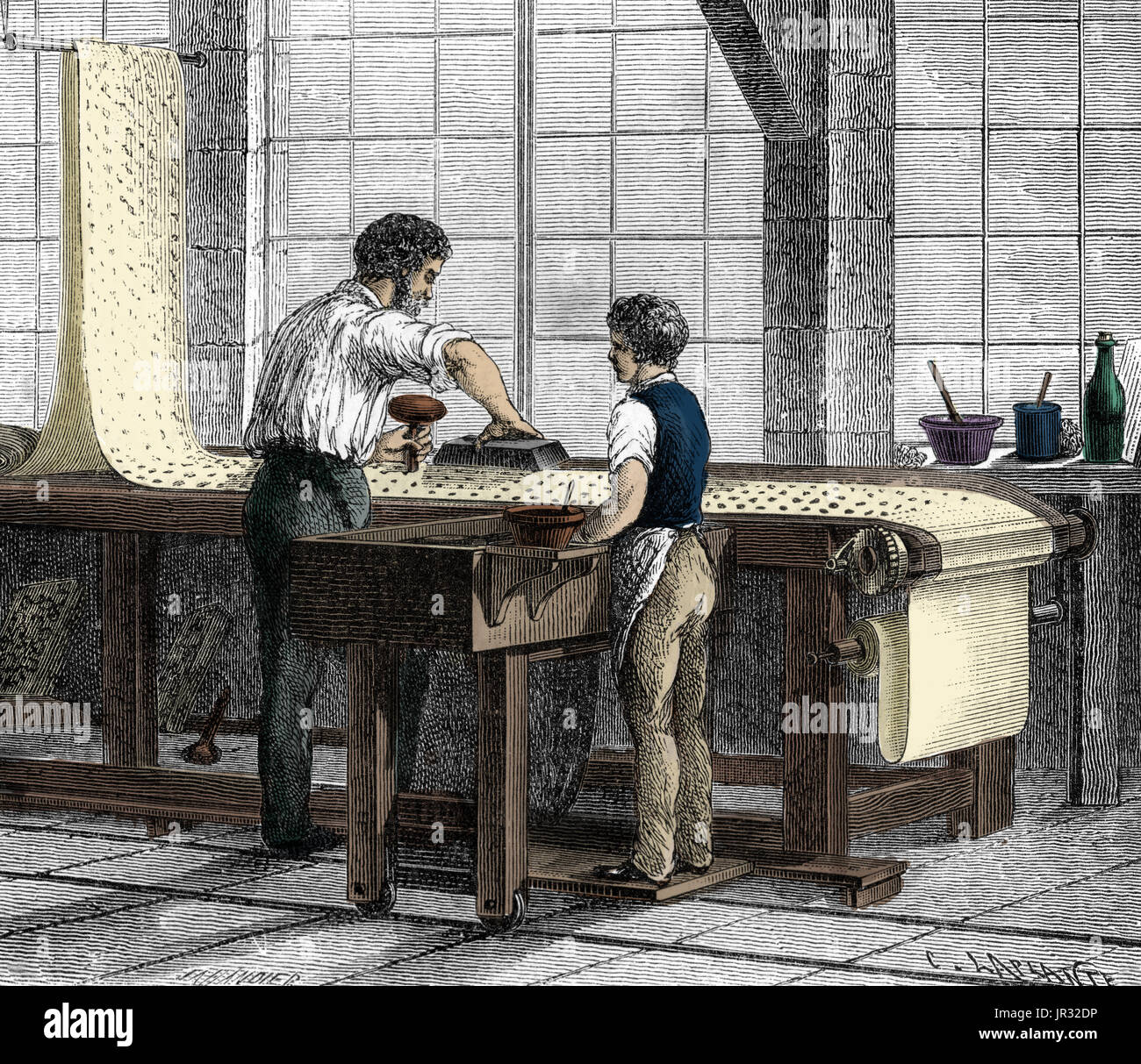 Hand-Blocking Printing Technique,19th Century Stock Photo - Alamy