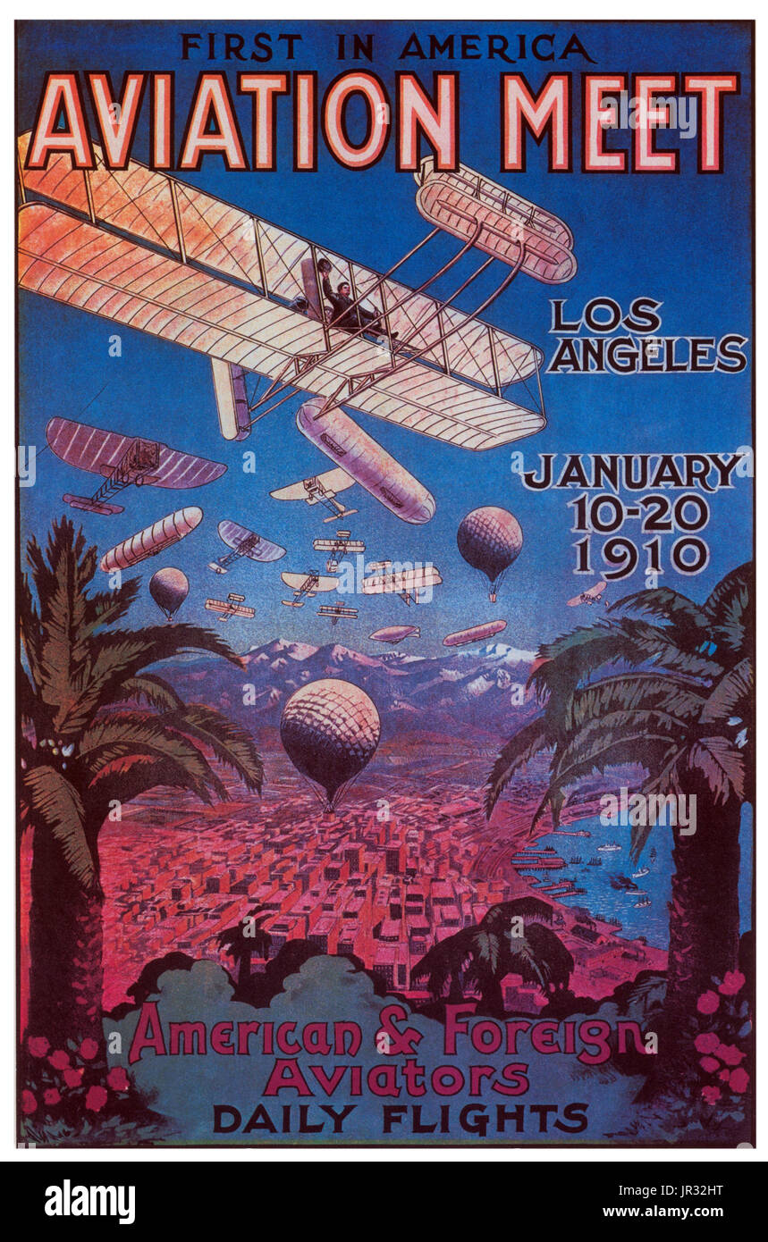 Los Angeles International Air Meet Poster,1910 Stock Photo - Alamy