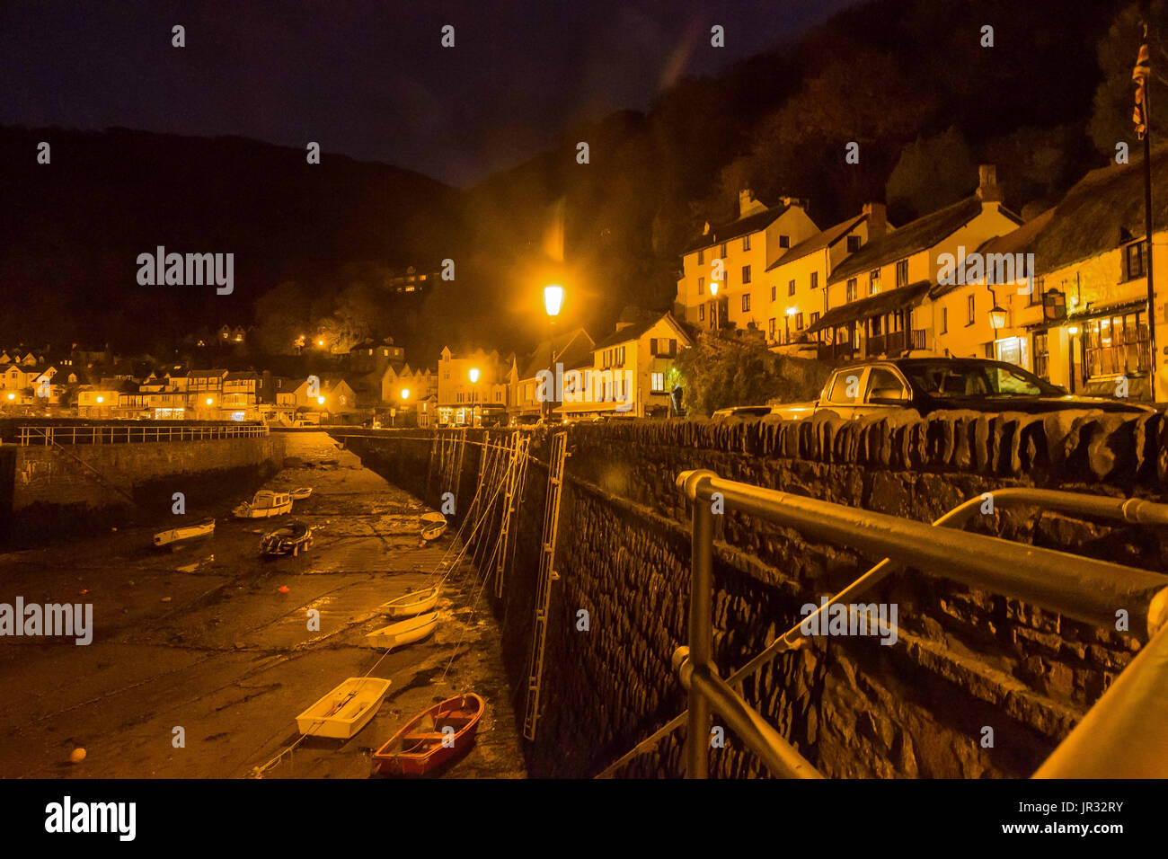 lynmouth at night Stock Photo - Alamy