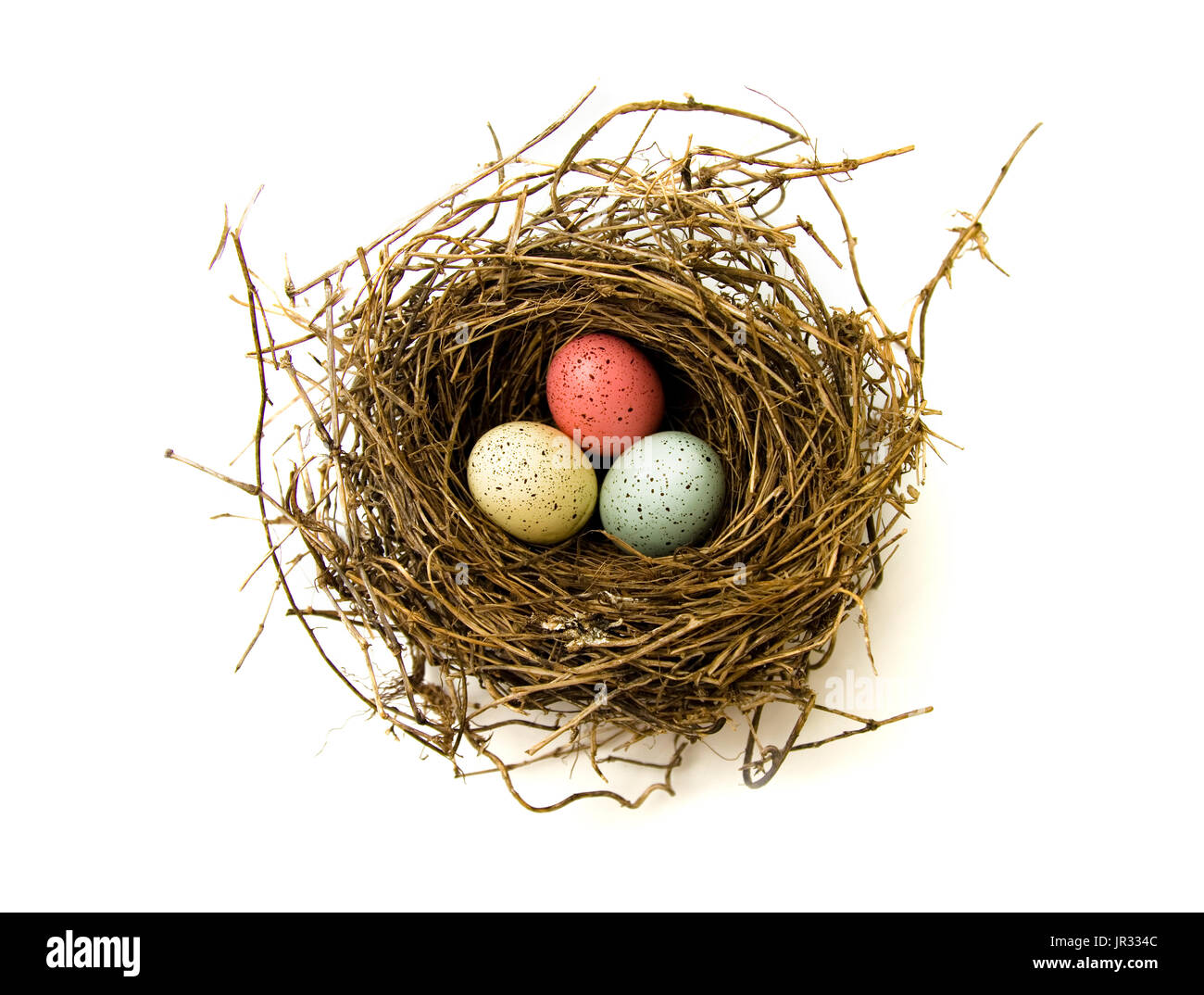 Natural Birds Nest on a White Background Stock Photo - Alamy