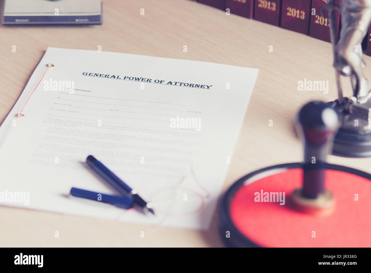 Prepared to be signed by a notary public power of attorney Stock Photo ...