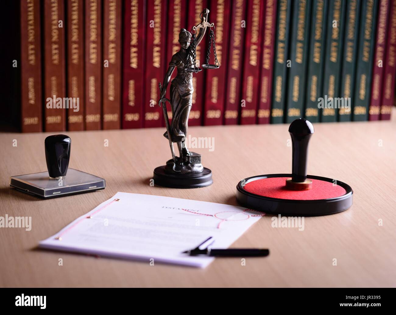 Document waiting for a notary public sign on desk. Notary public ...