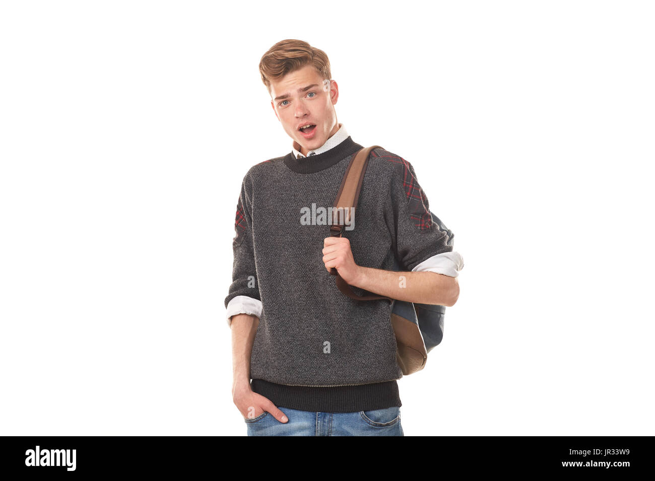 Handsome college boy Stock Photo - Alamy