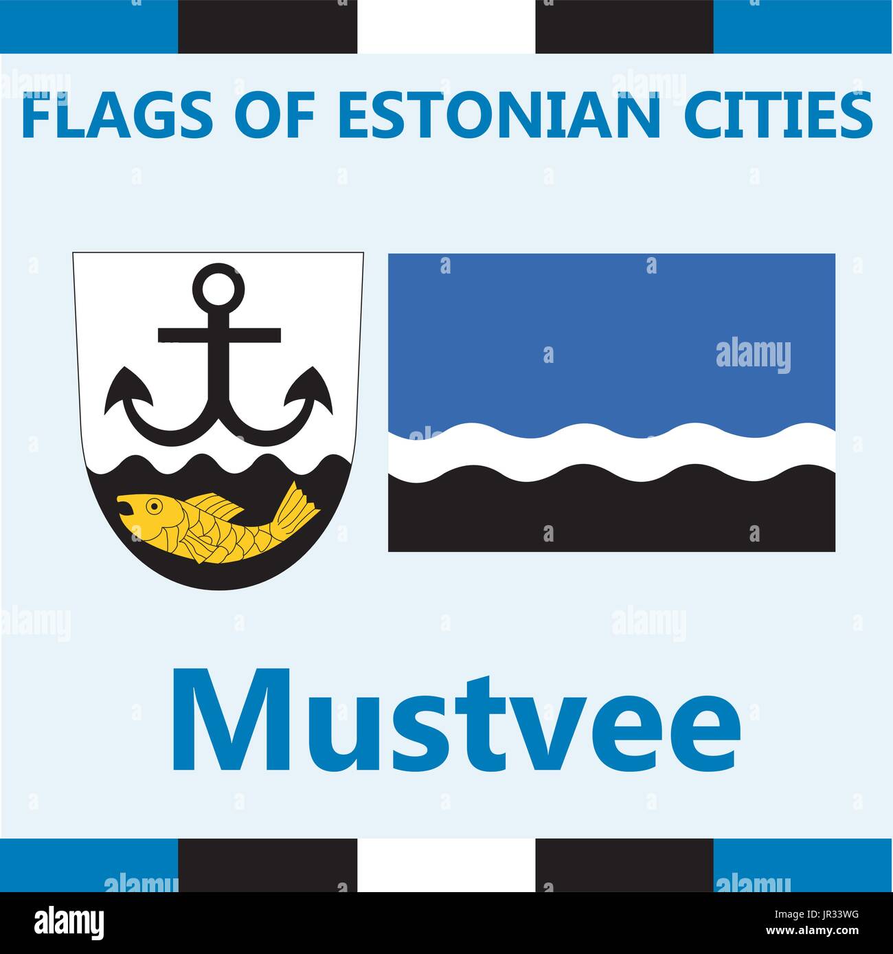 Flag of Estonian city Mustvee Stock Vector Image & Art - Alamy