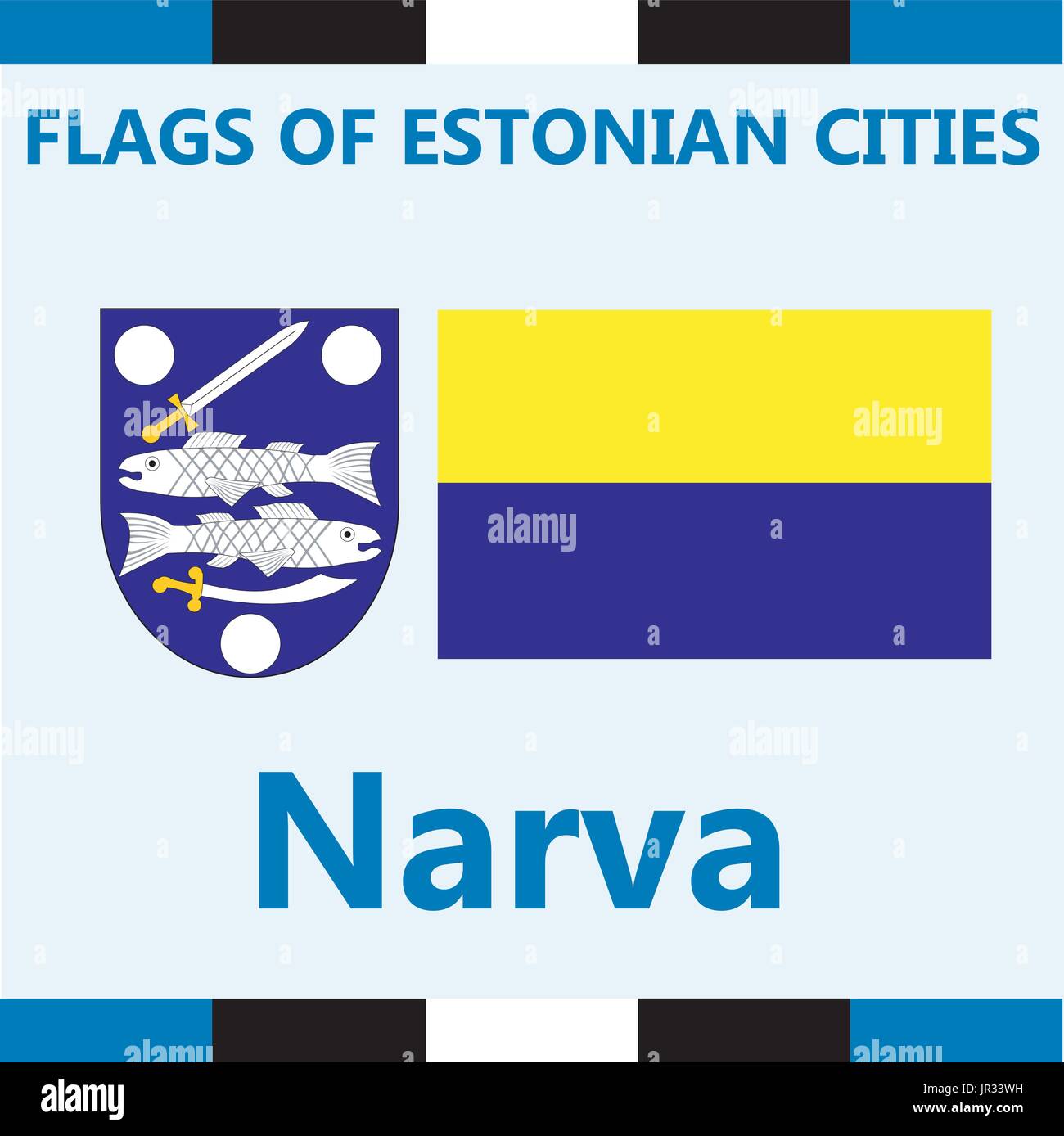 Flag of Estonian city Narva Stock Vector Image & Art - Alamy