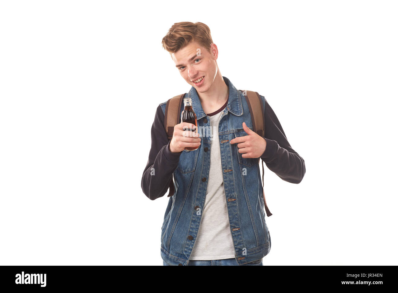 Handsome guy with cola Stock Photo - Alamy