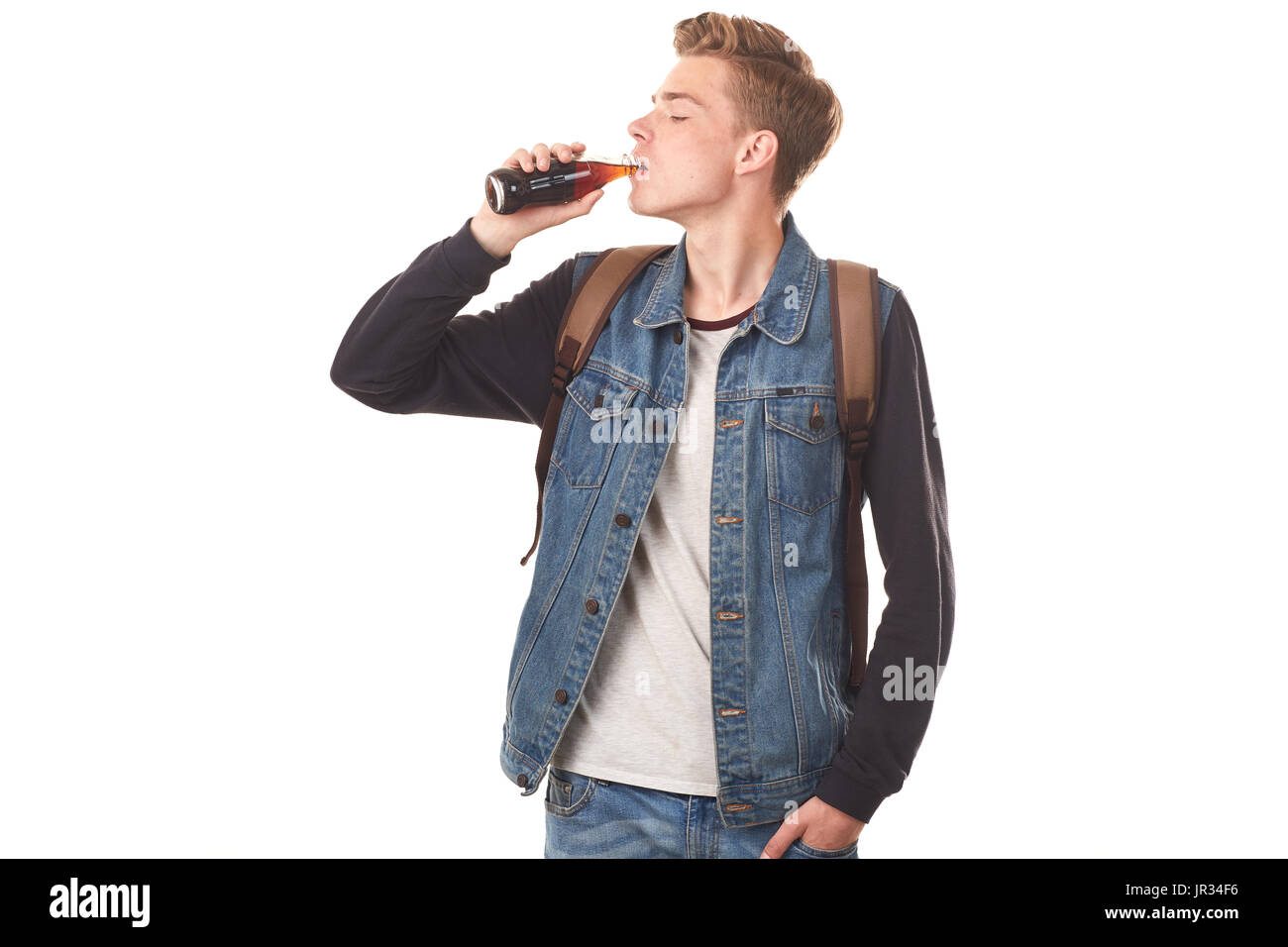Handsome guy with cola Stock Photo - Alamy