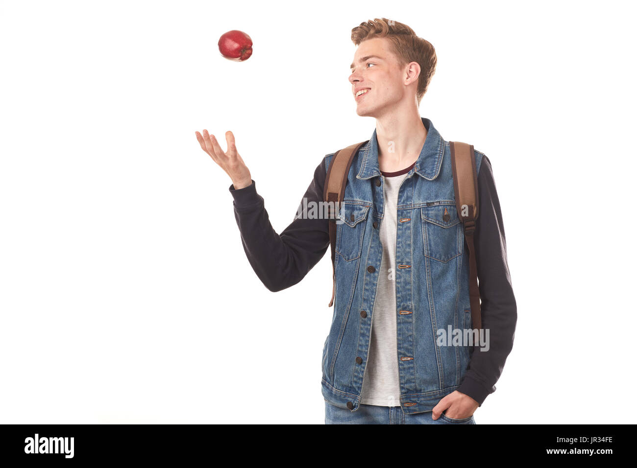 Man throwing apple hi-res stock photography and images - Alamy