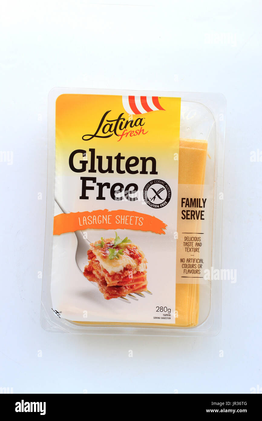 Latina Fresh Gluten Free Lasagna Sheets isolated against white ...