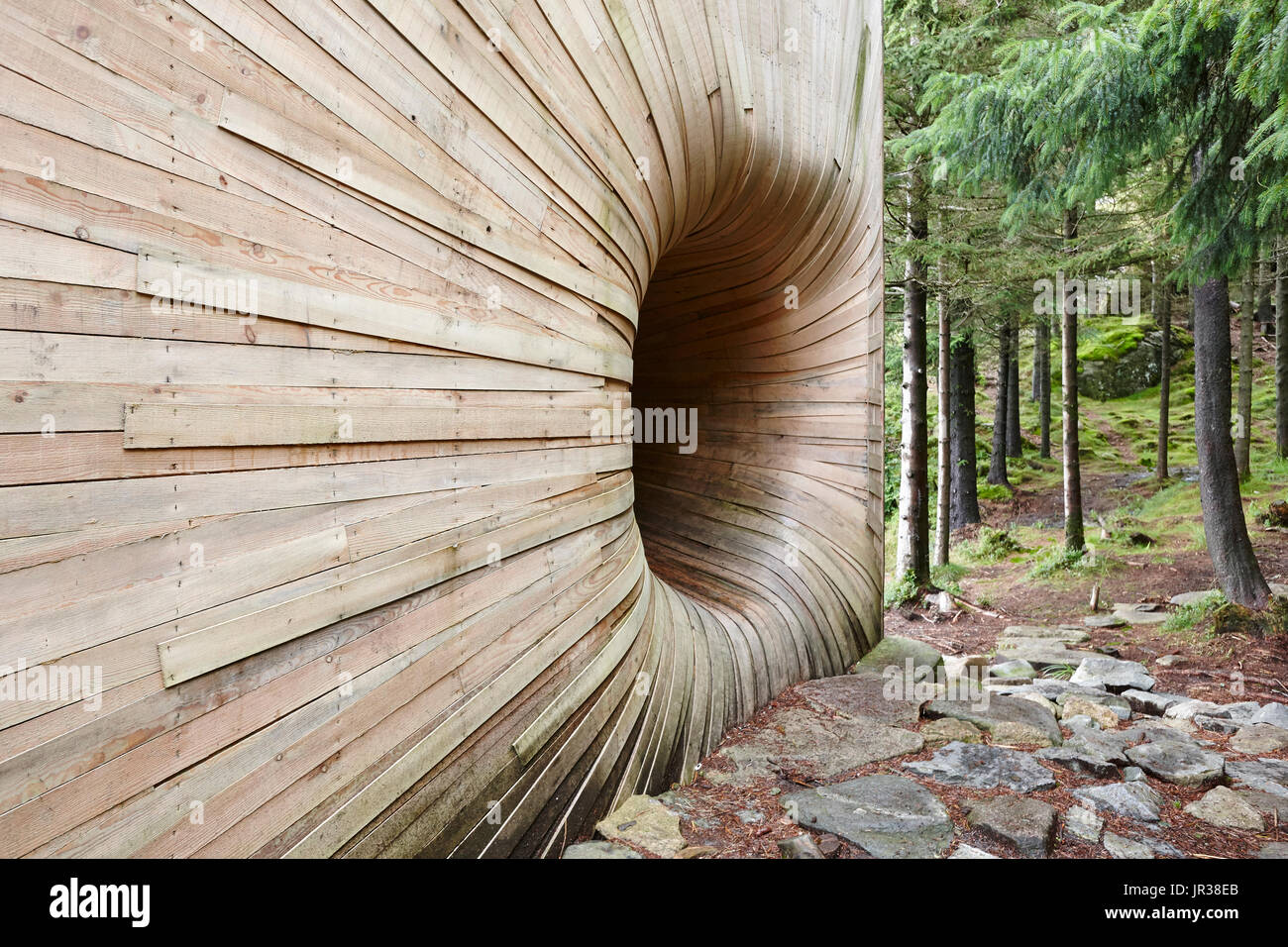 Norwegian wooden modern cabin in the forest. Tubakuba. Bergen area ...