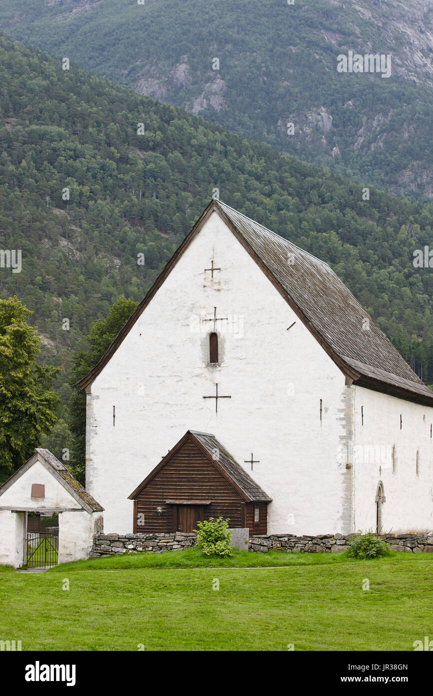 Antique traditional norwegian church. Kinsarvik village. Visit Norway ...