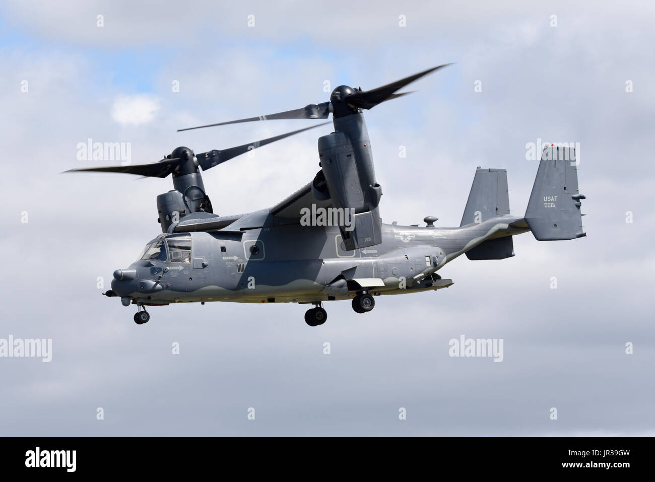 Bell Boeing V-22A Osprey 11-0061 of the US Air Force flying at an ...