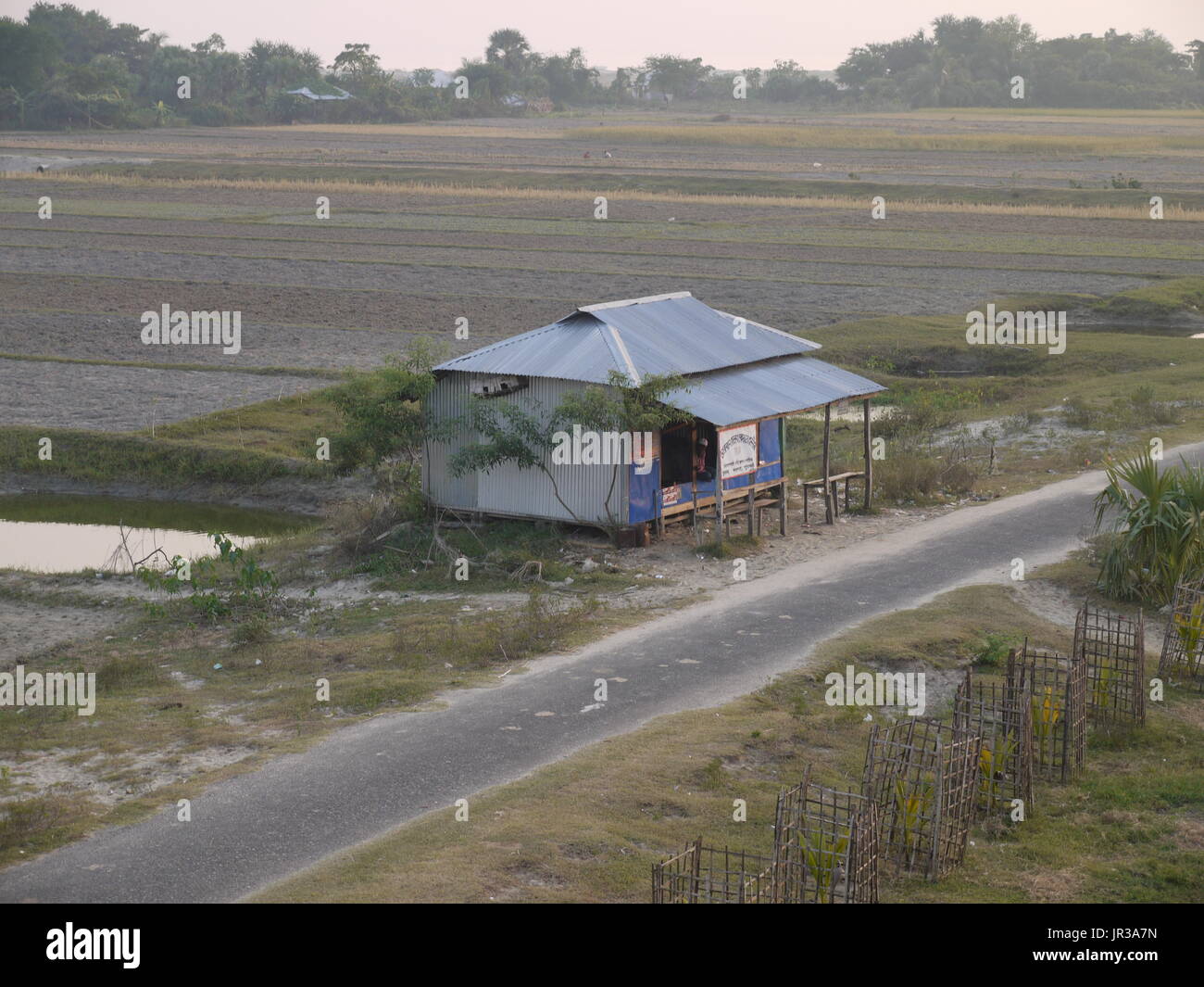 Poor house and fields in a little village, south of Bangladesh Stock ...