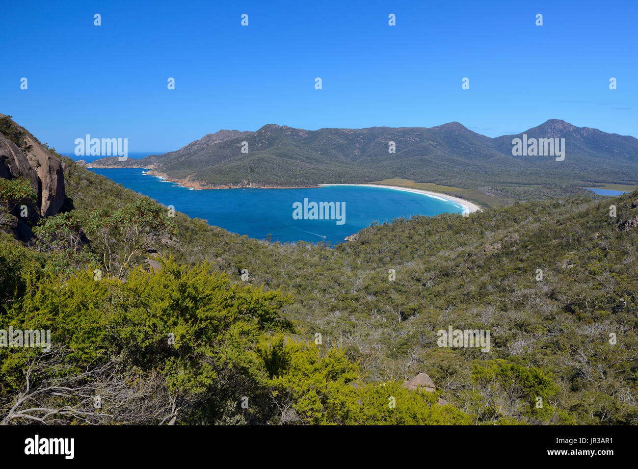 Wineglass Bay from Lookout on Mount Amos in Freycinet National Park on ...