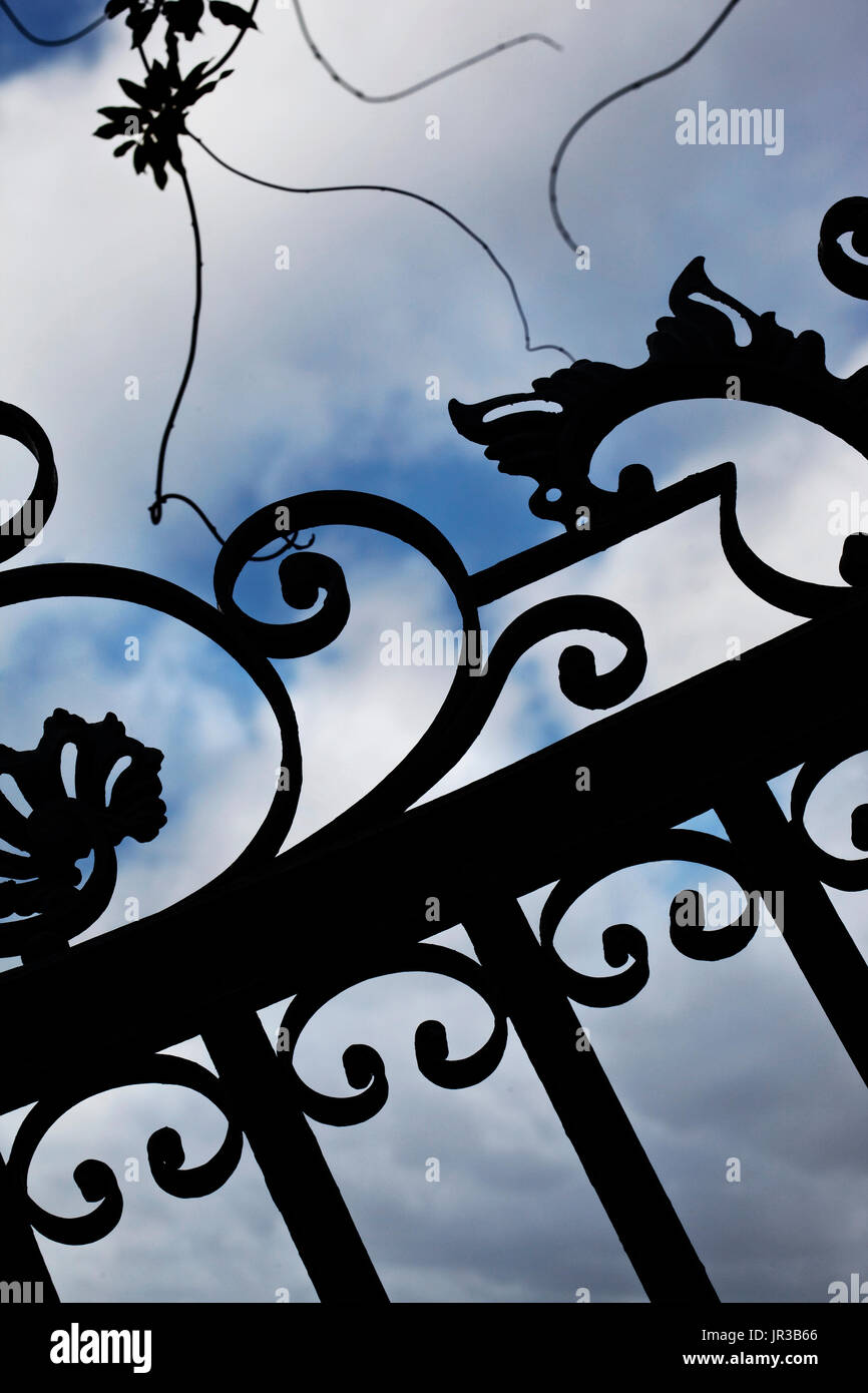 Wrought iron gate night hi-res stock photography and images - Alamy