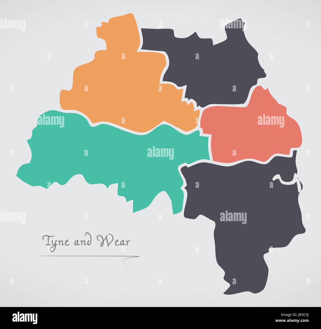 Tyne wear map Stock Vector Images - Alamy