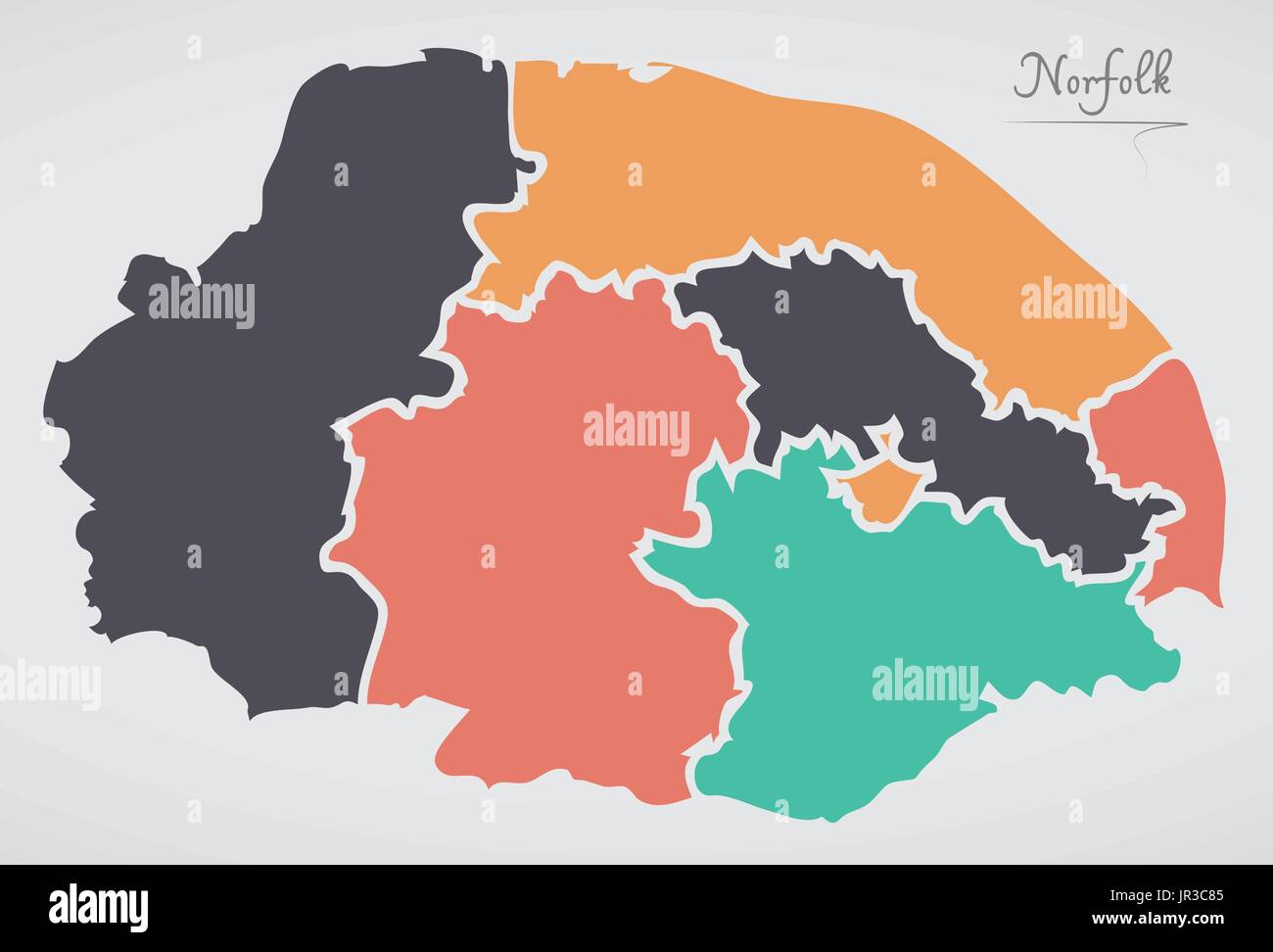Map of norfolk england Stock Vector Images - Alamy