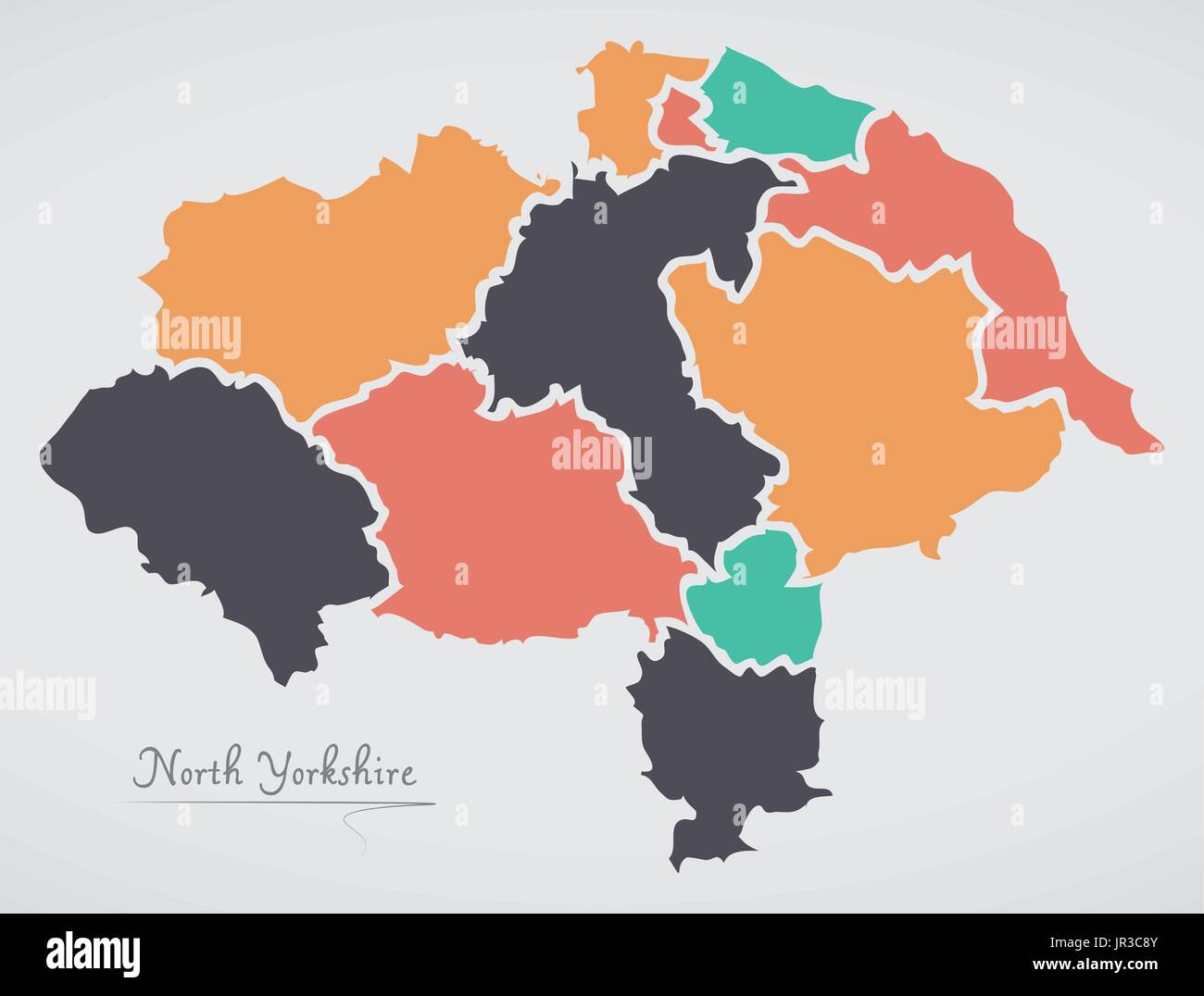 North yorkshire map Stock Vector Images - Alamy