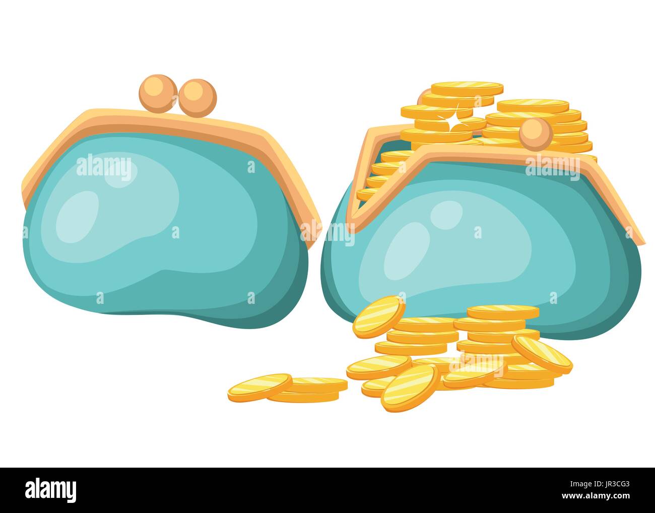 vector illustration of Saving money flat business concept, filling ...