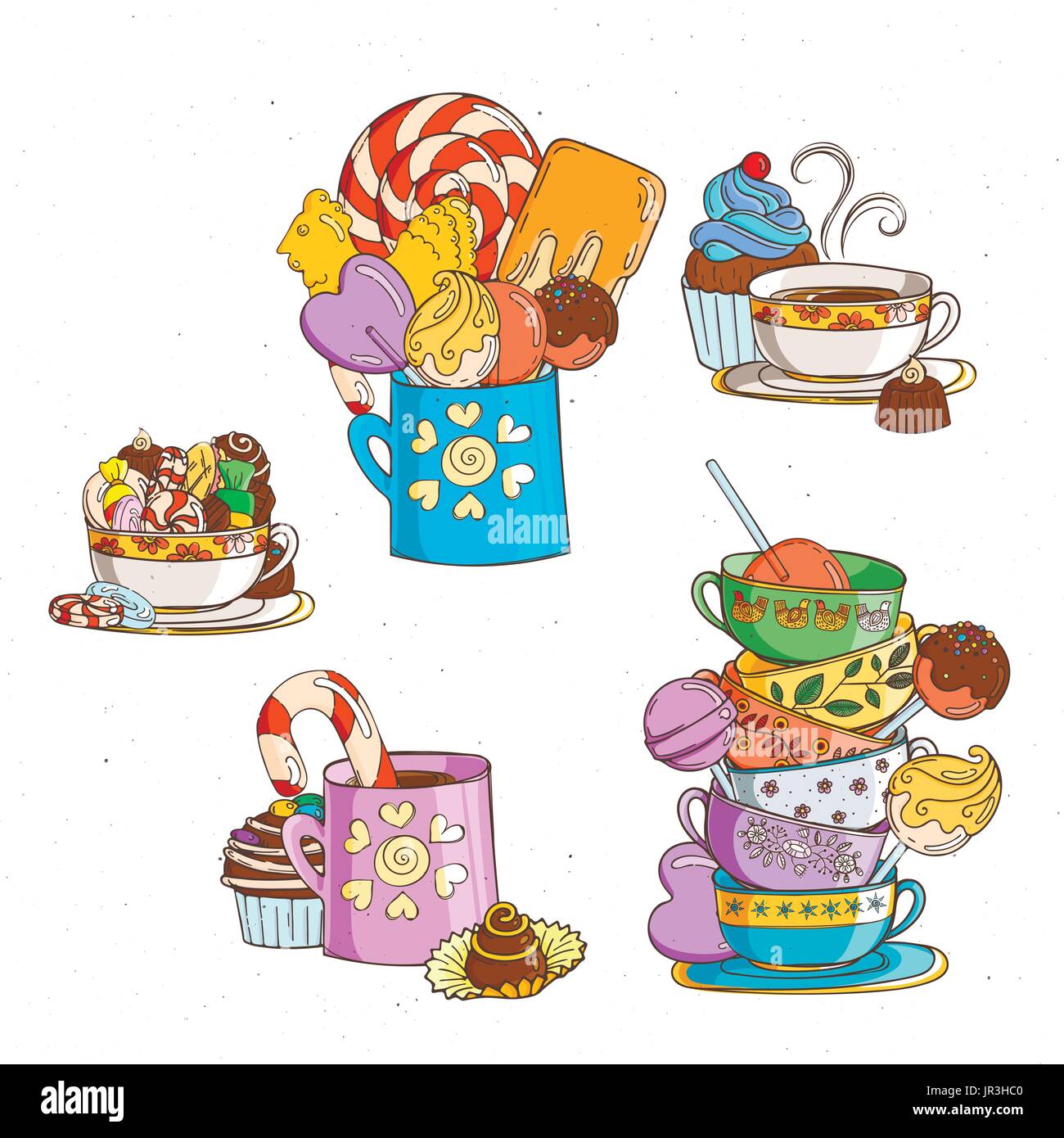 Assortment different cookies pastry Cut Out Stock Images & Pictures - Alamy