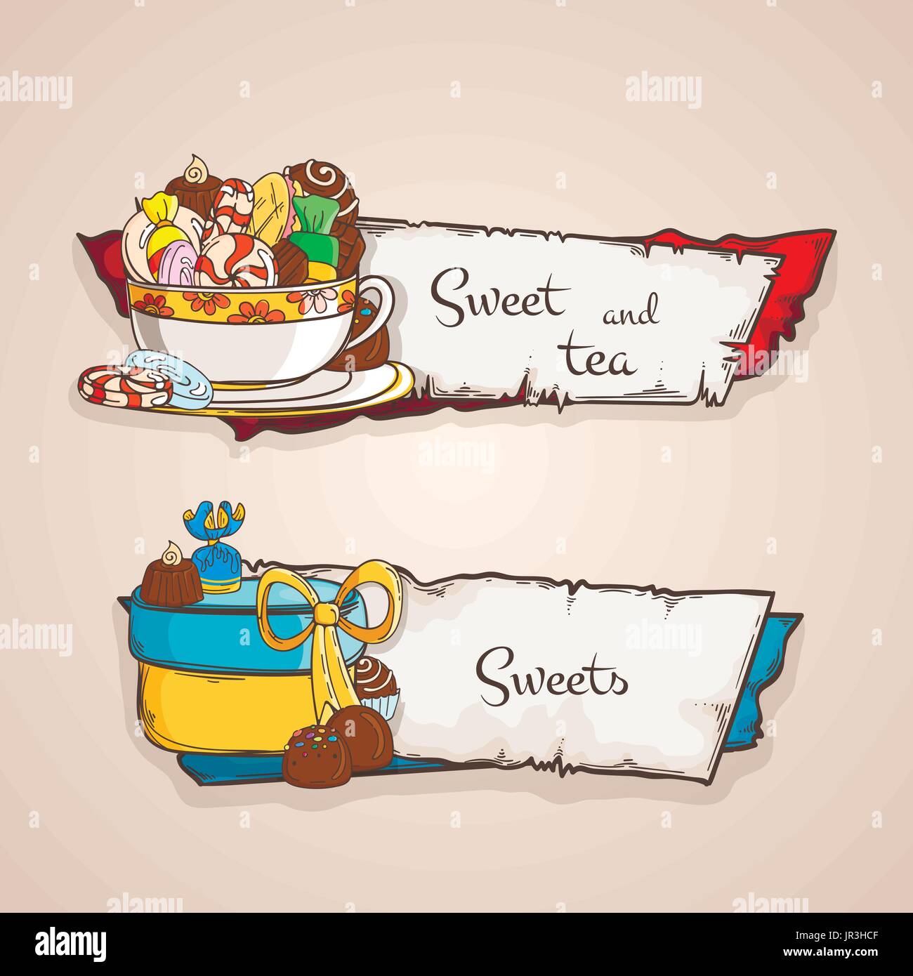 Sweet banners set Stock Vector Image & Art - Alamy