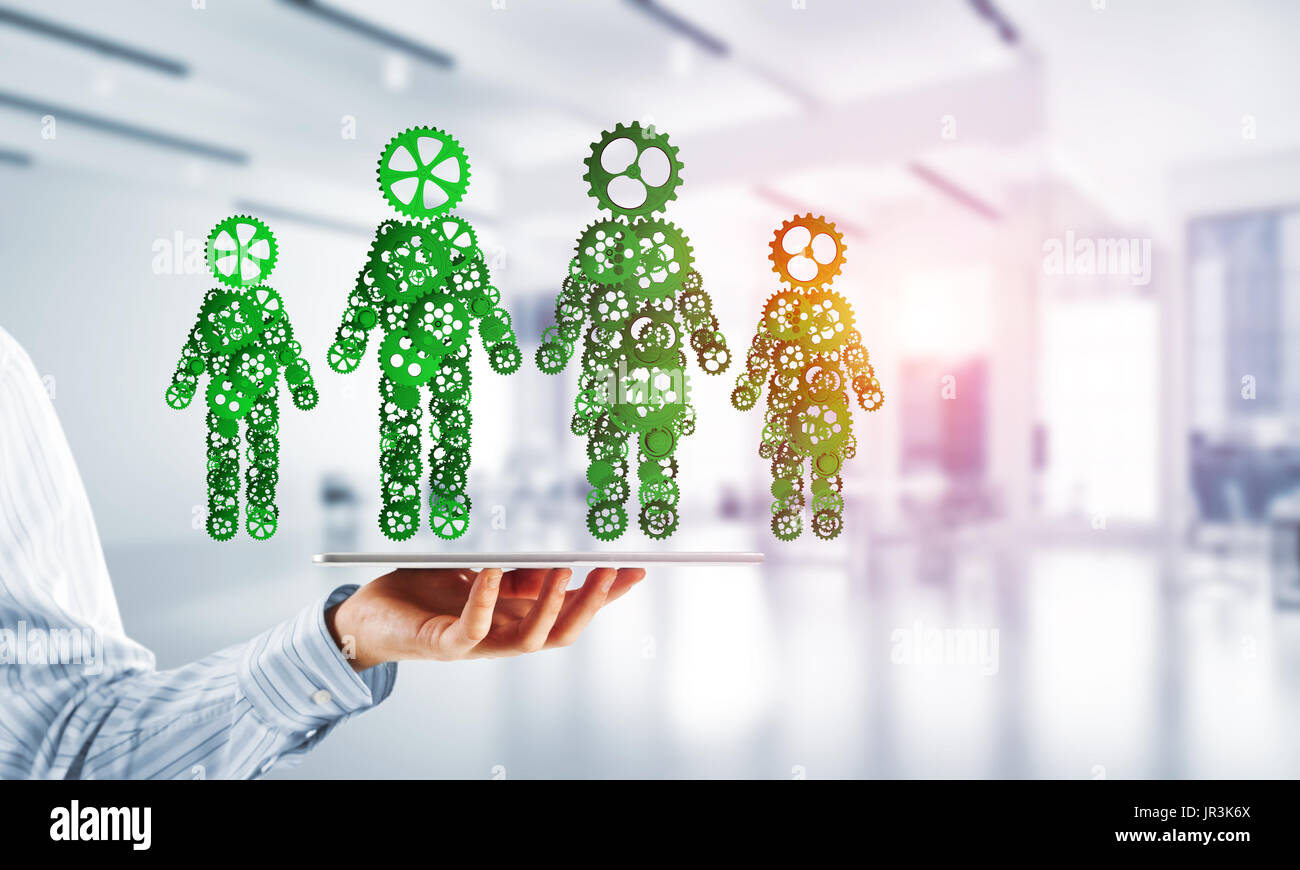 Concept of cooperation or maybe family with two figures presenting ...