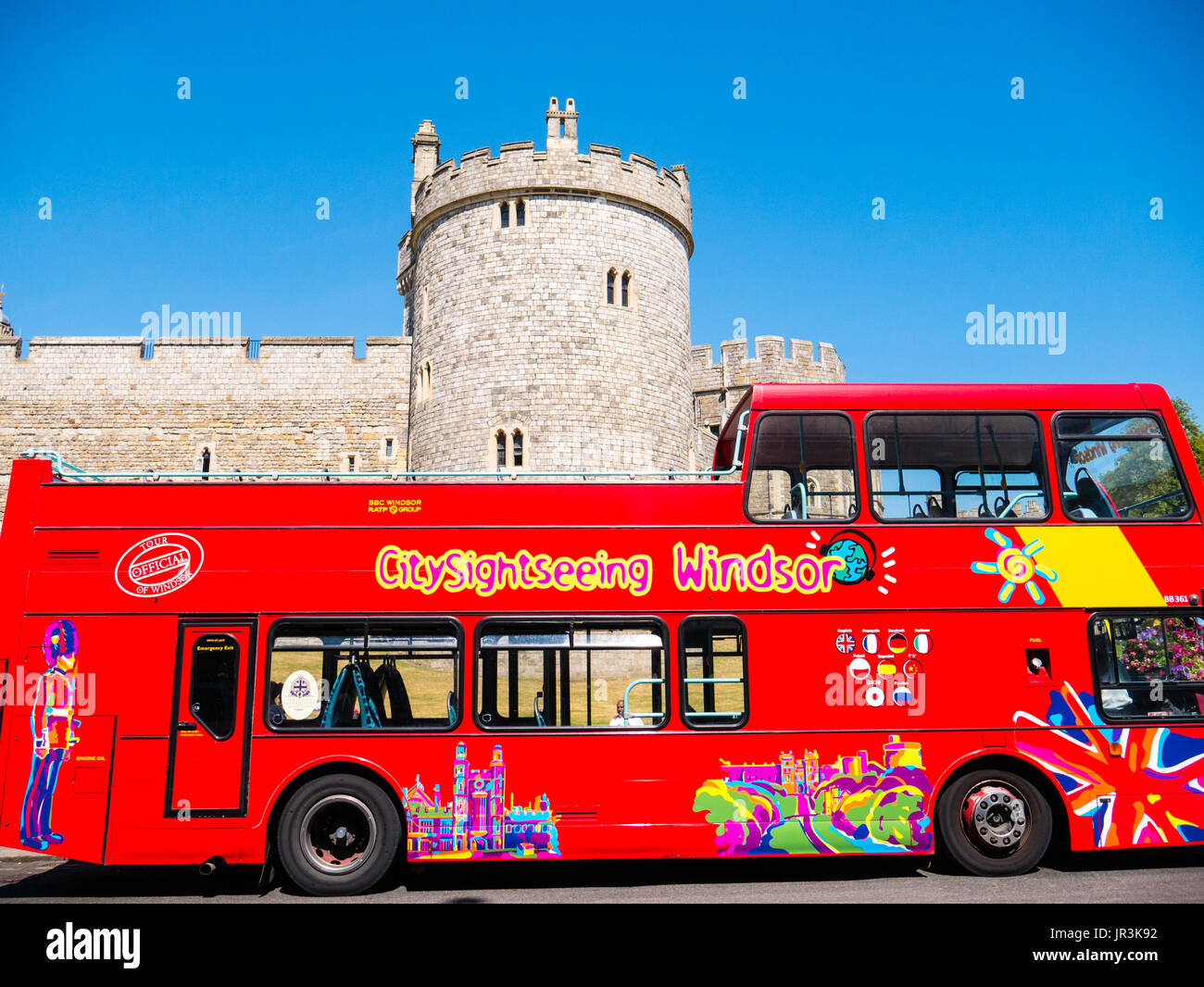 City Sightseeing Bus, With Windsor Castle in Background, Windsor ...