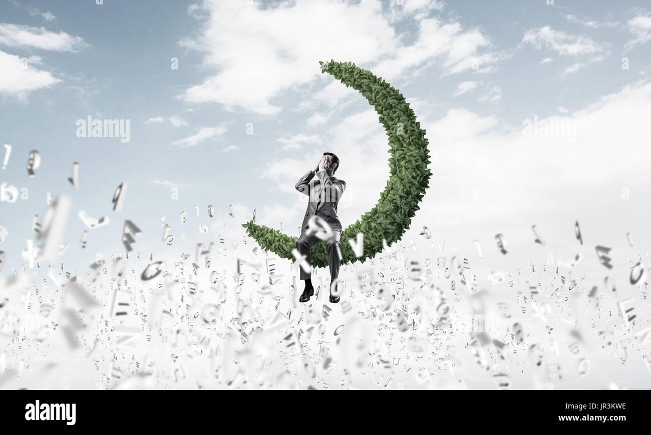 Scared moon with green eyes hi-res stock photography and images - Alamy