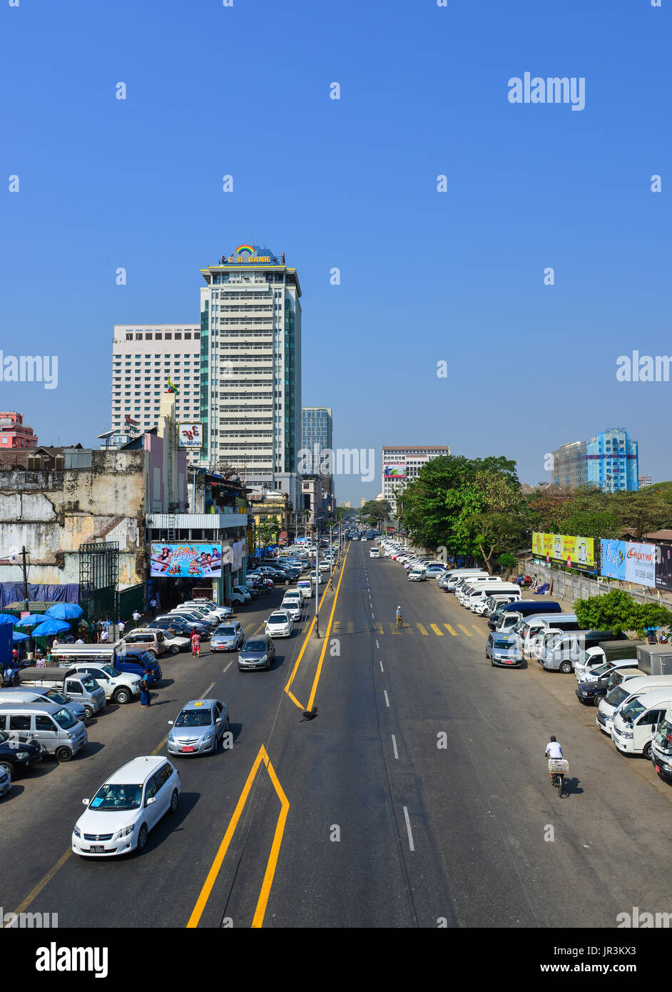 Modern yangon city street life hi-res stock photography and images - Alamy