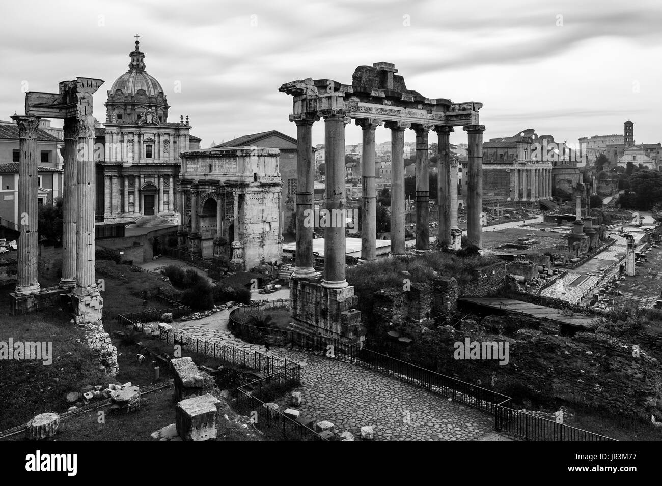 Panoramic view historic temple Black and White Stock Photos & Images ...