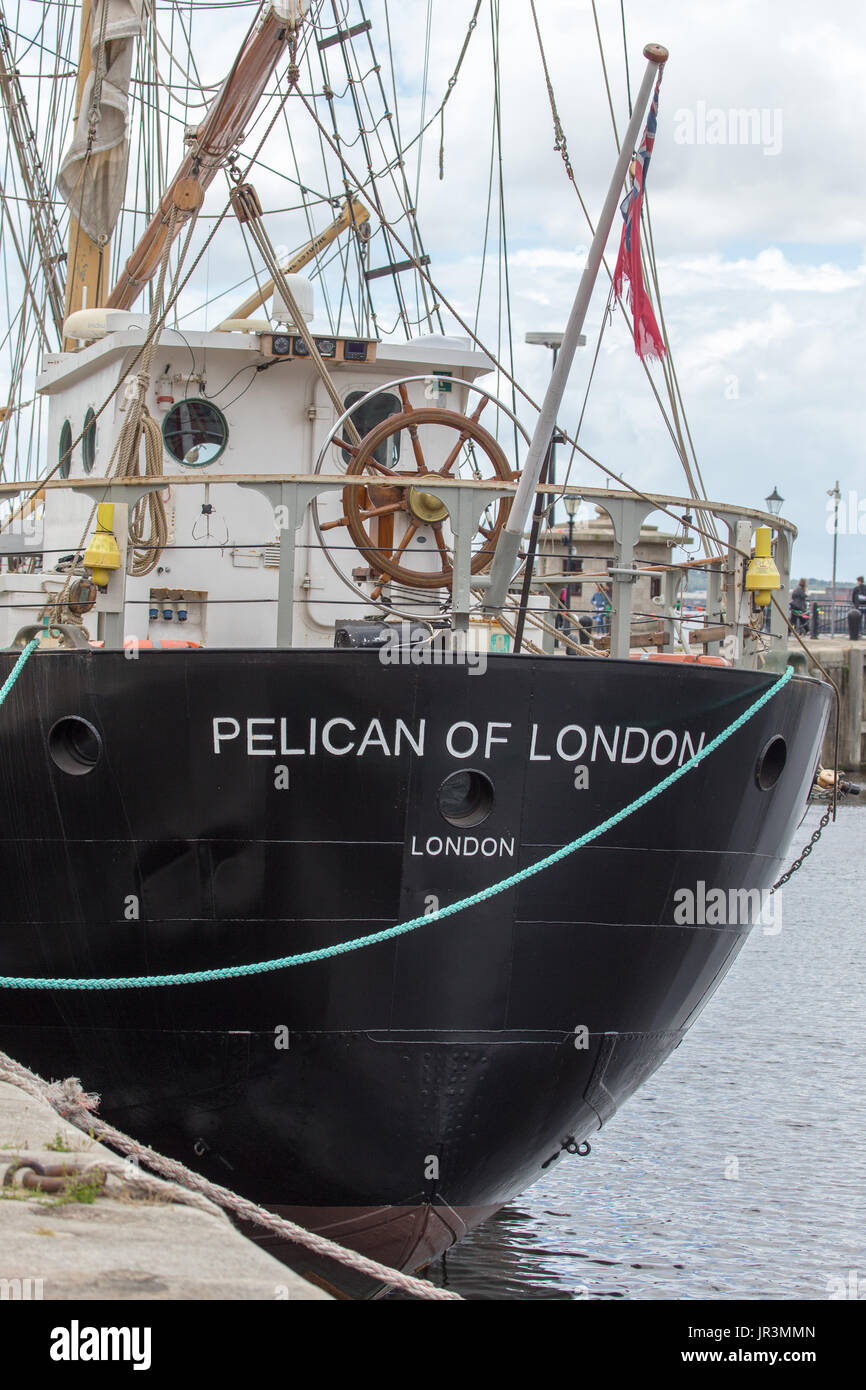 The Sail Training Ship TS Pelican of London, alongside in The Albert ...