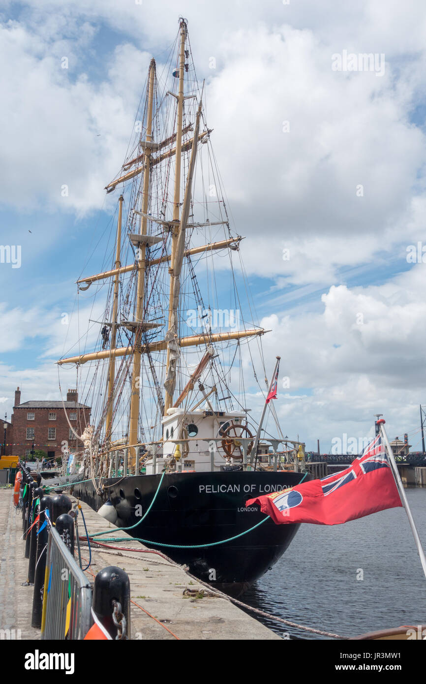 The Sail Training Ship TS Pelican of London, alongside in The Albert ...