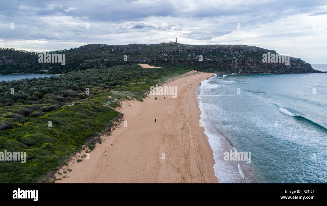 Aerial view of Palm Beach Sydney Australia with Barrenjoey lighthouse ... Aerial view of Palm Beach Sydney Australia with Barrenjoey lighthouse ...