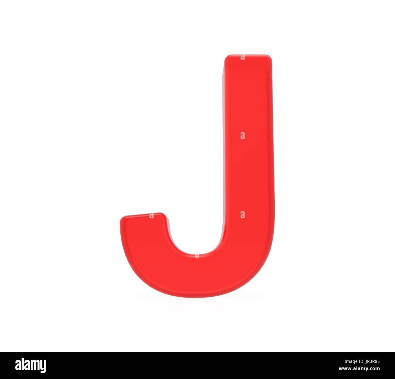 red letter J, 3D rendering graphic isolated on white background Stock Photo - Alamy