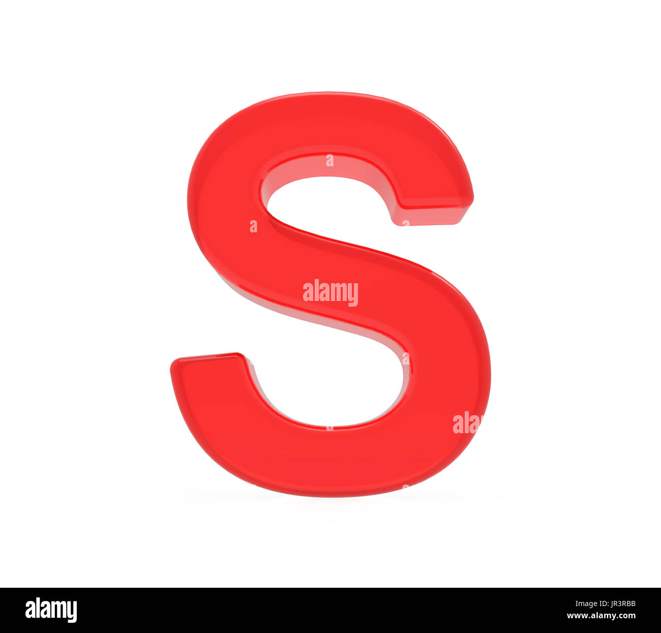 red letter S, 3D rendering graphic isolated on white background Stock ...