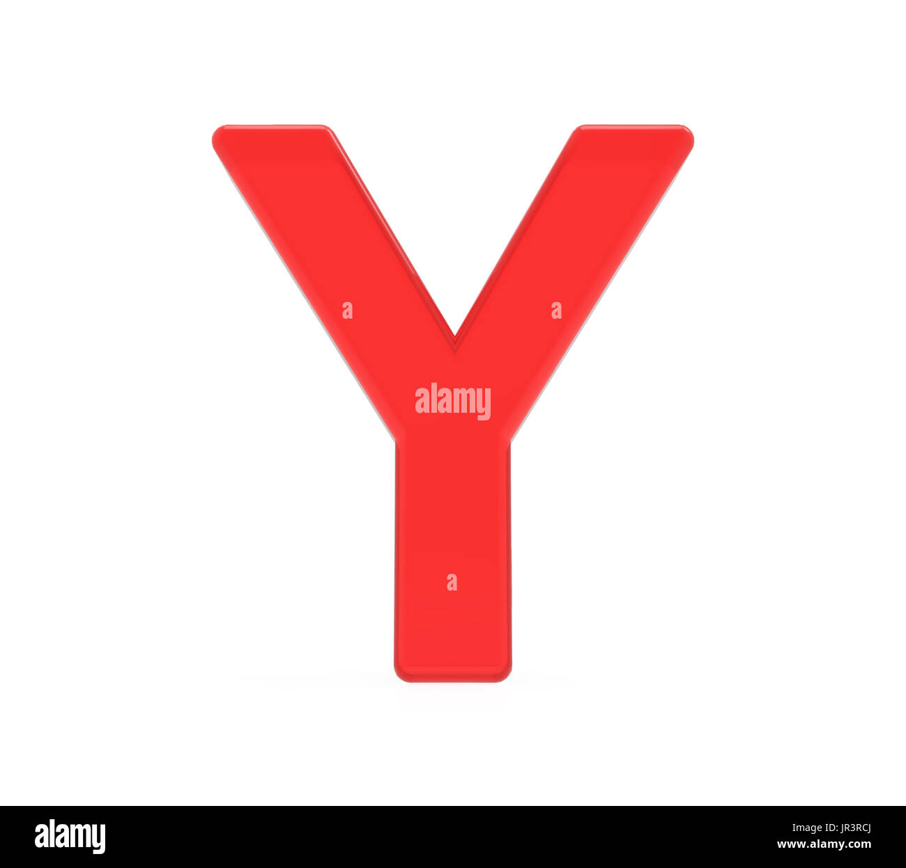 red letter Y, 3D rendering graphic isolated on white background Stock ...