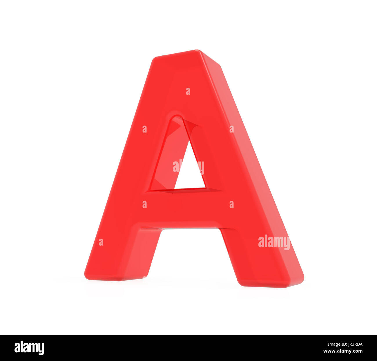 red letter A, 3D rendering graphic isolated on white background Stock ...