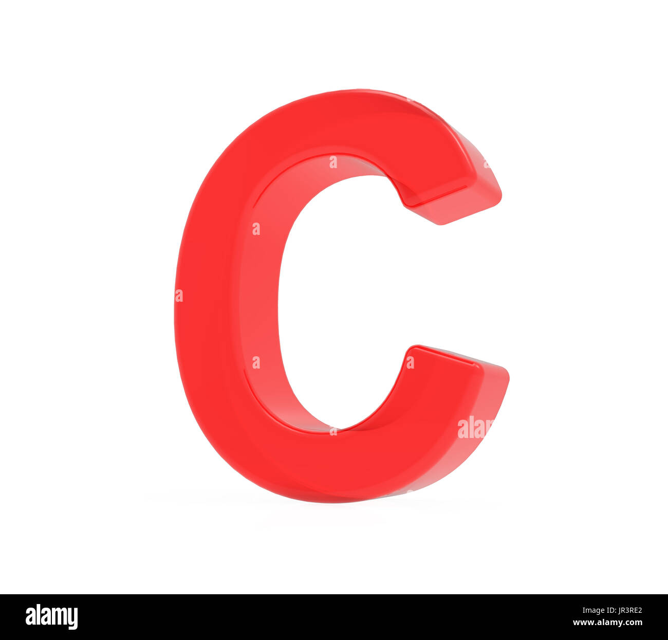 red letter C, 3D rendering graphic isolated on white background Stock ...