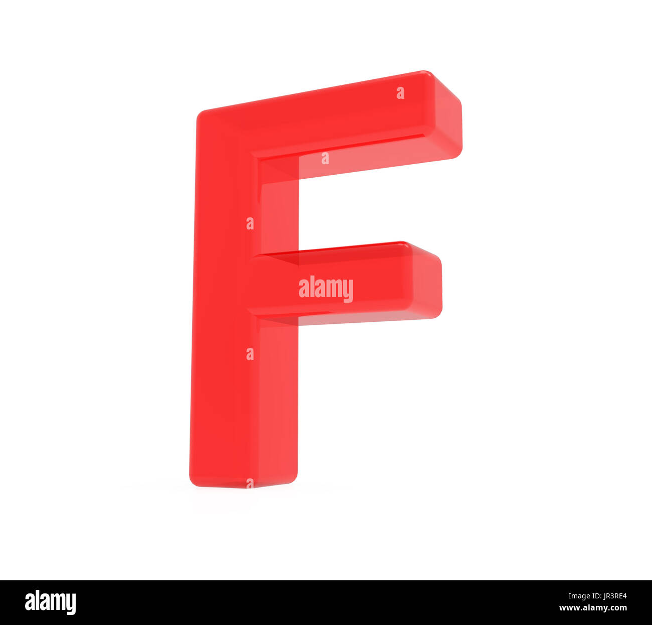 red letter F, 3D rendering graphic isolated on white background Stock ...
