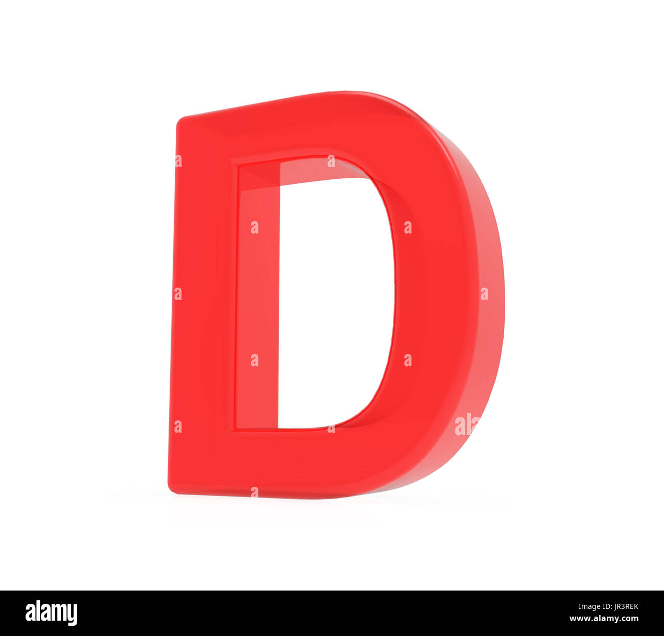 red letter D, 3D rendering graphic isolated on white background Stock ...