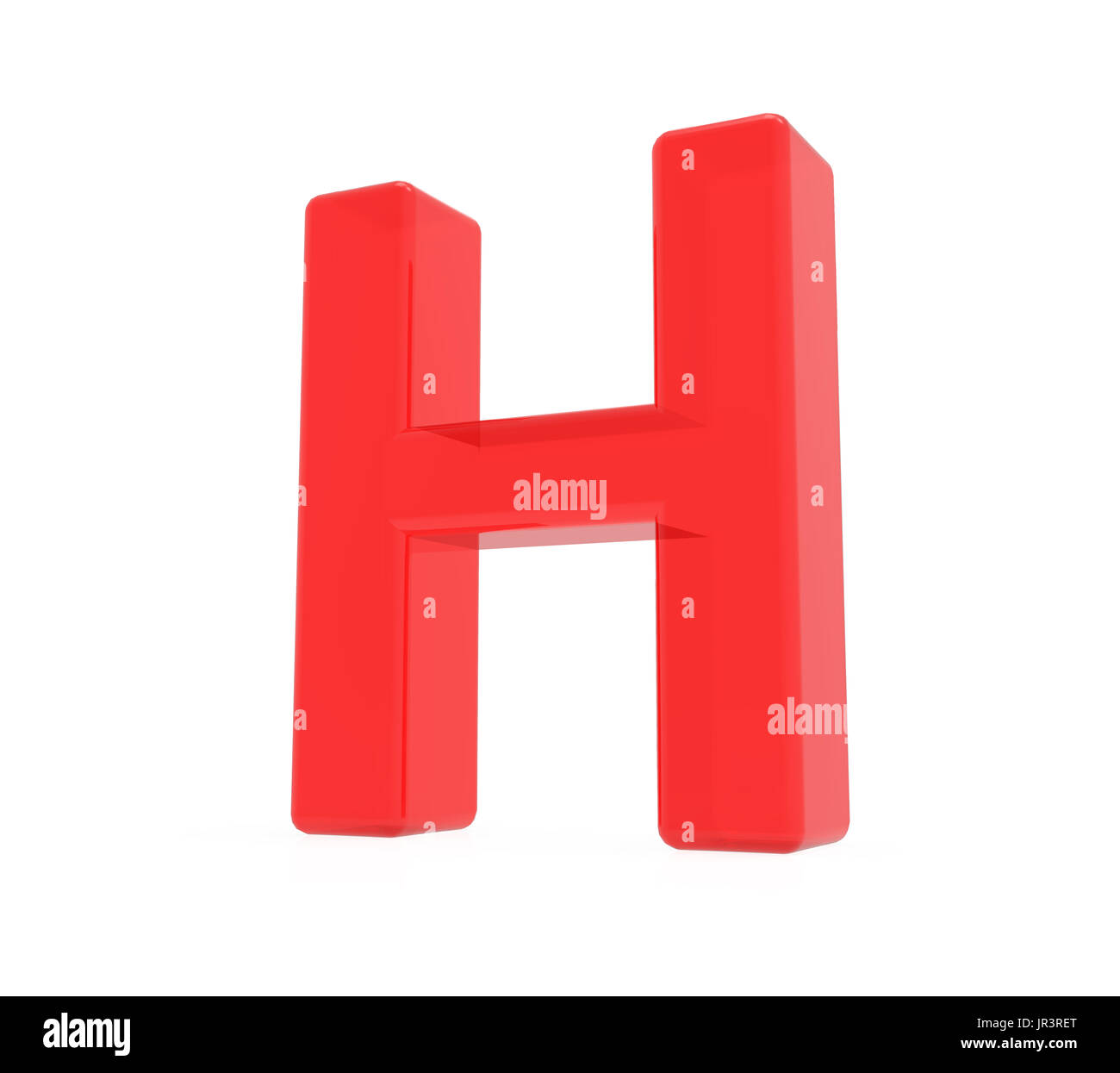 red letter H, 3D rendering graphic isolated on white background Stock ...