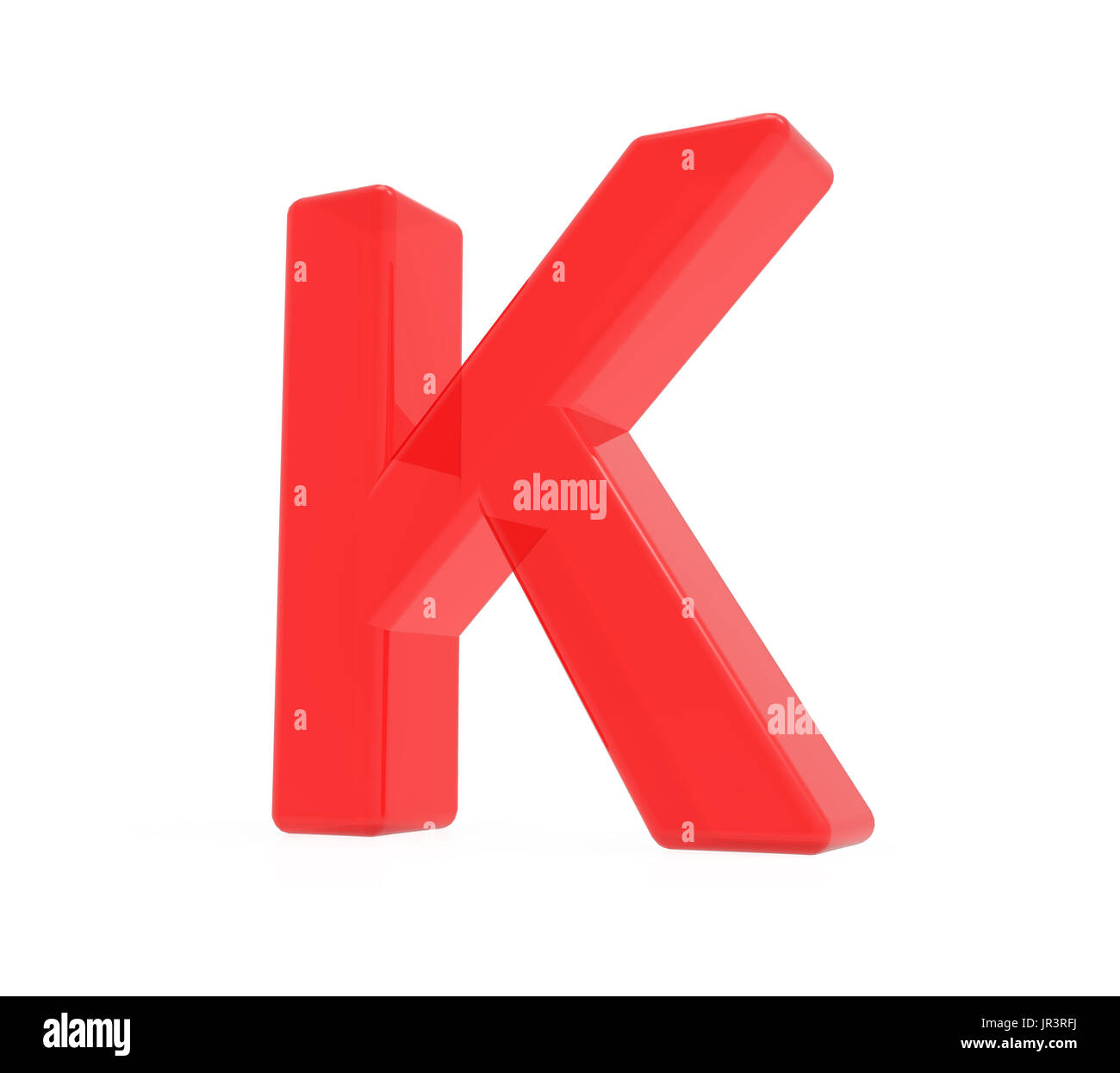 red letter K, 3D rendering graphic isolated on white background Stock ...