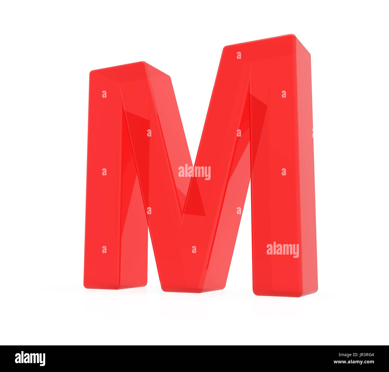 red letter M, 3D rendering graphic isolated on white background Stock ...