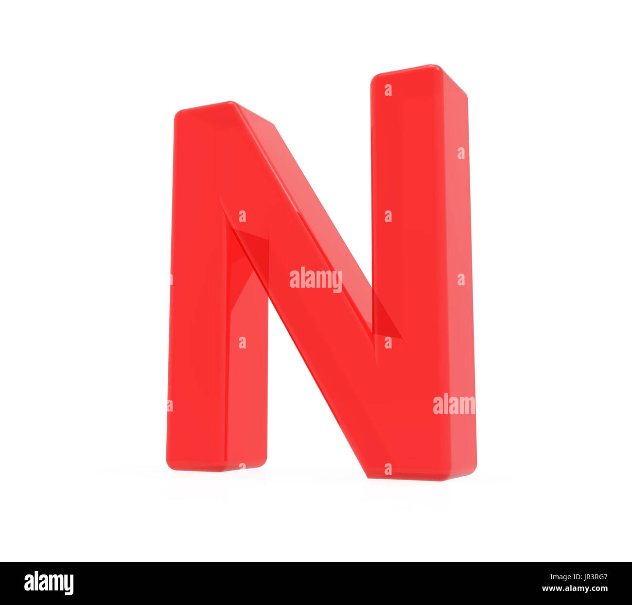 red letter N, 3D rendering graphic isolated on white background Stock ...