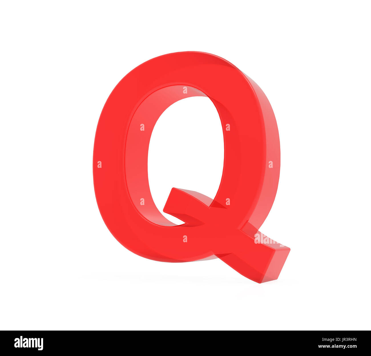 red letter Q, 3D rendering graphic isolated on white background Stock ...