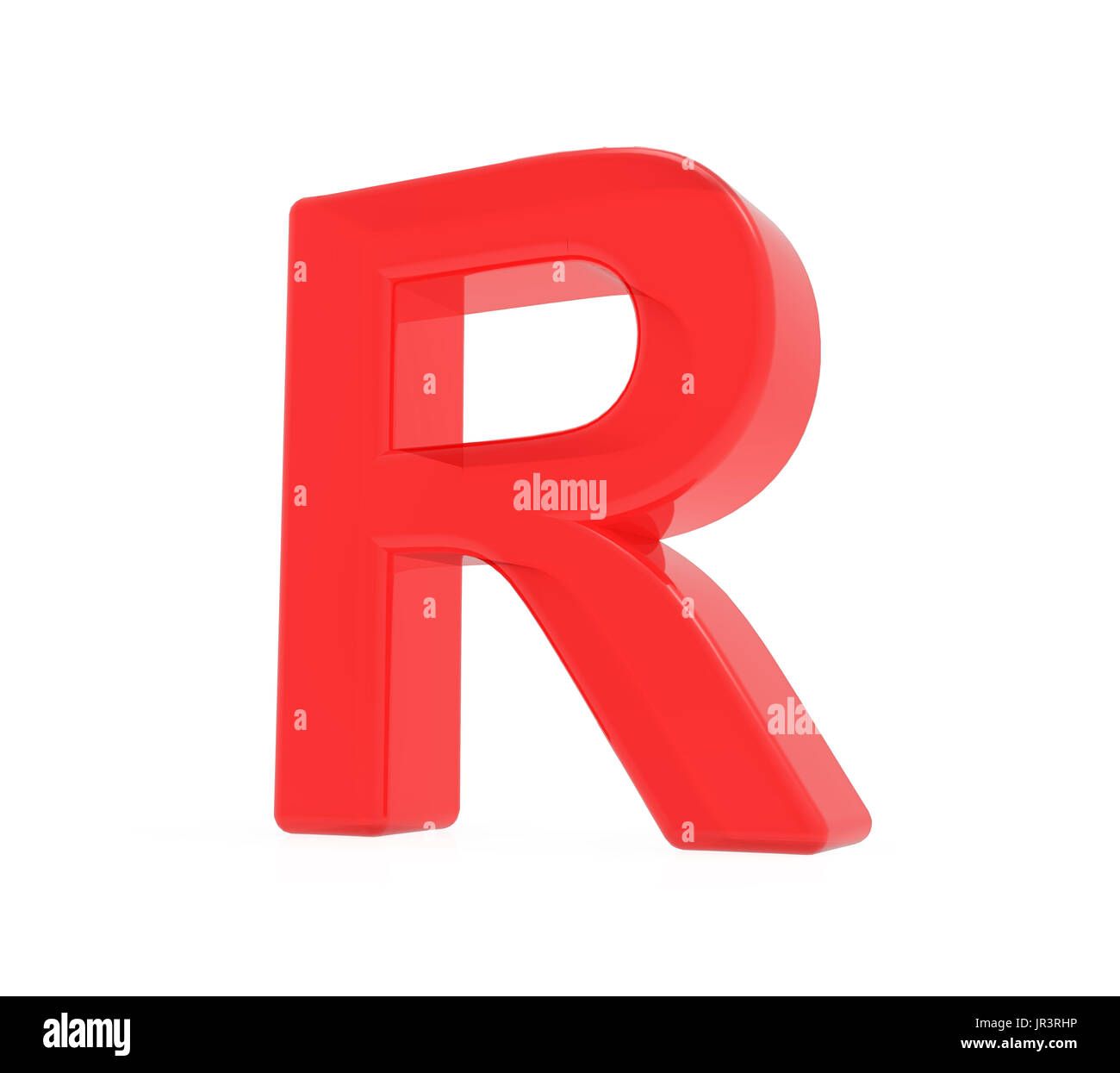 red letter R, 3D rendering graphic isolated on white background Stock ...